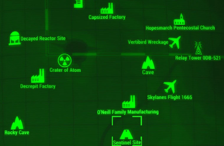 Image - FO4 map Sentinel Site.jpg | Fallout Wiki | Fandom powered by Wikia