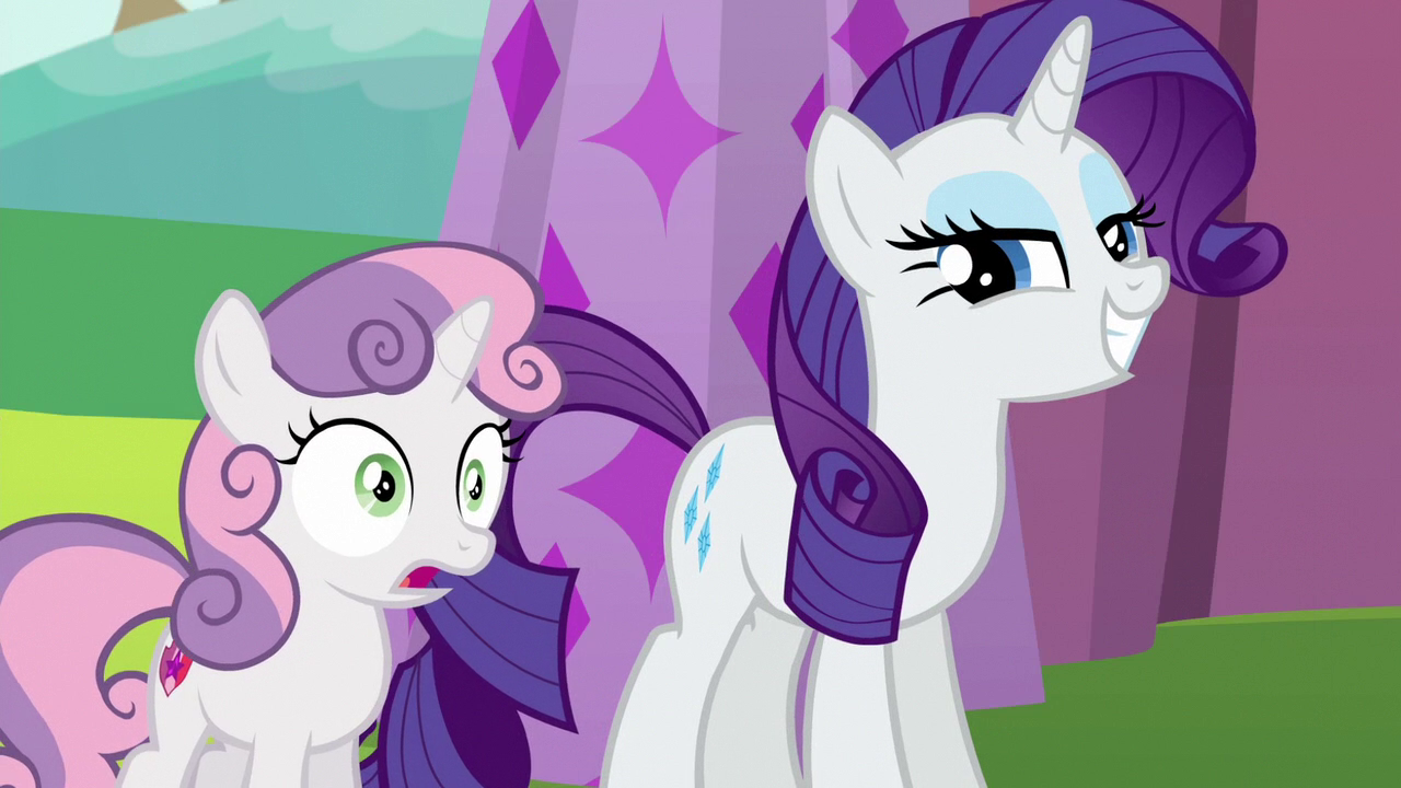 Image Sweetie Belle Shocked Rarity Proud Of Herself S6e14png My