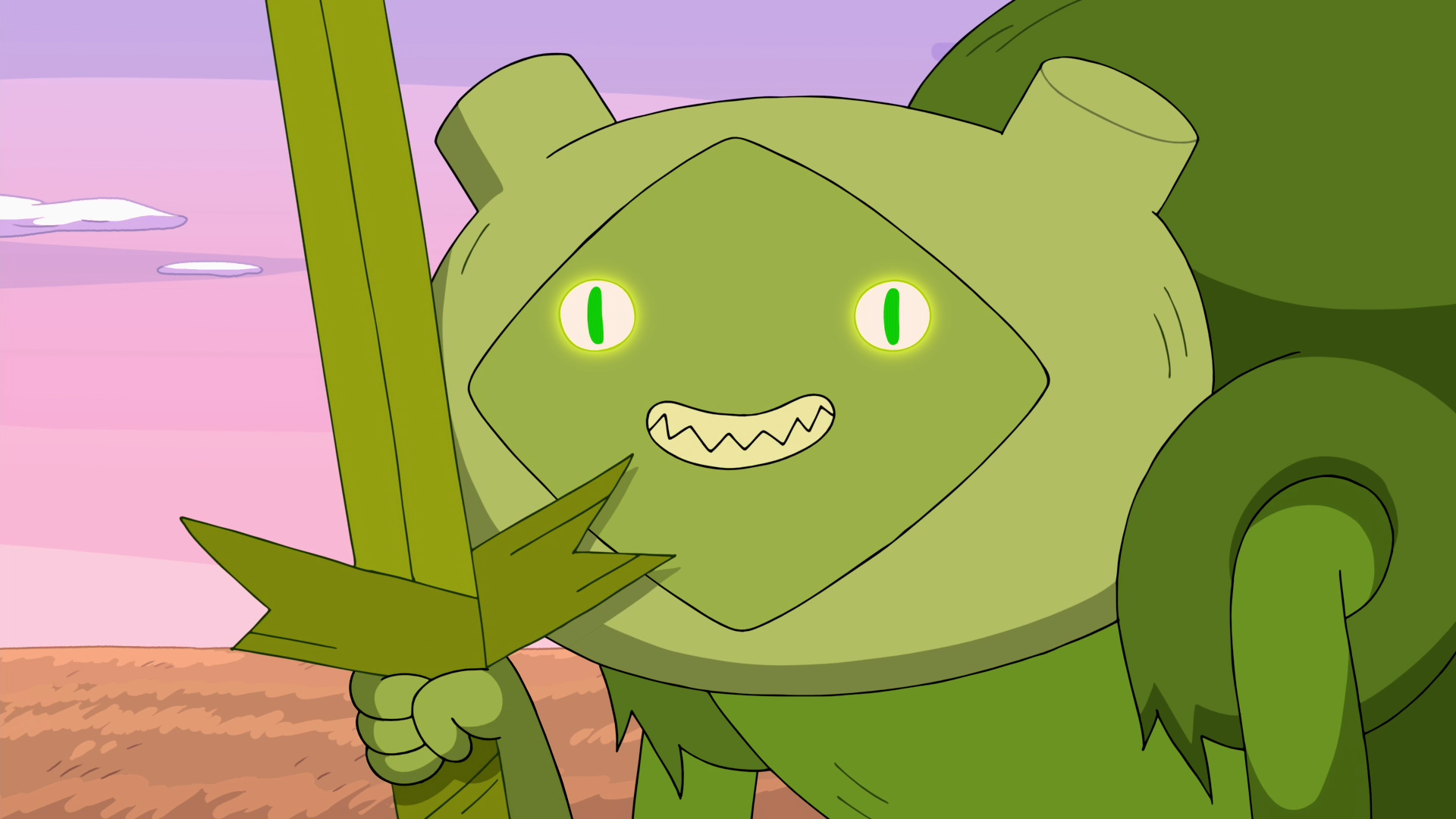 Image S8e28 Fern Hissing At Finn With Grass Sword Outpng Adventure Time Wiki Fandom