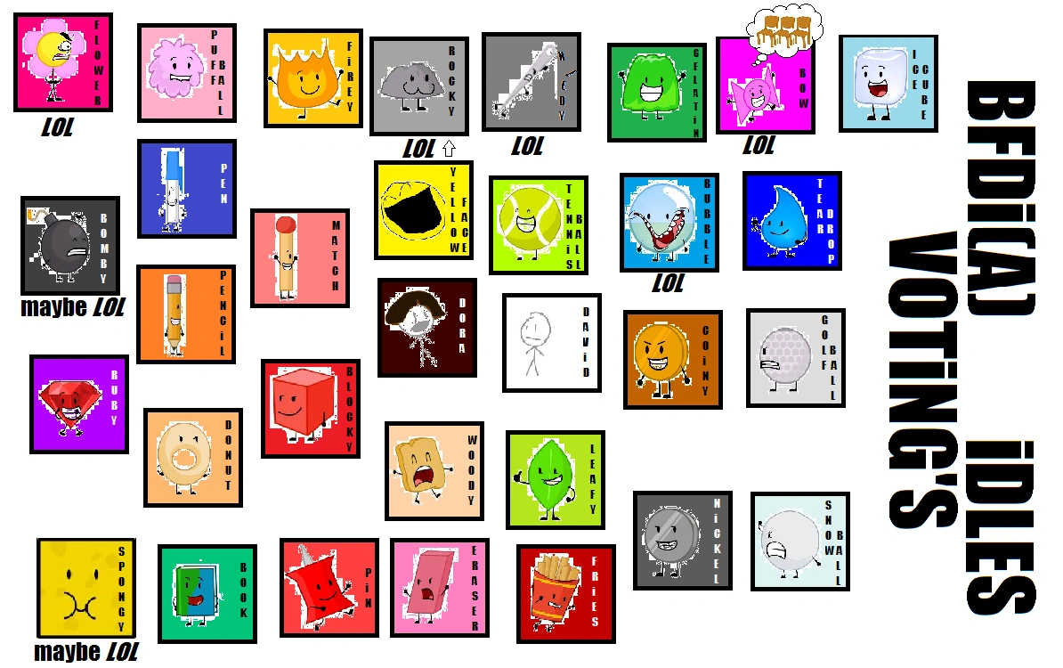 Image - BFDI(A) VOTING'S IDLES.png | Battle for Dream Island Wiki ...