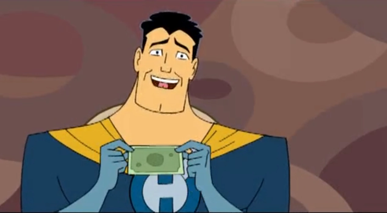 Image - Captain Hero winds fifty dollars.png | Drawn Together Wiki ...