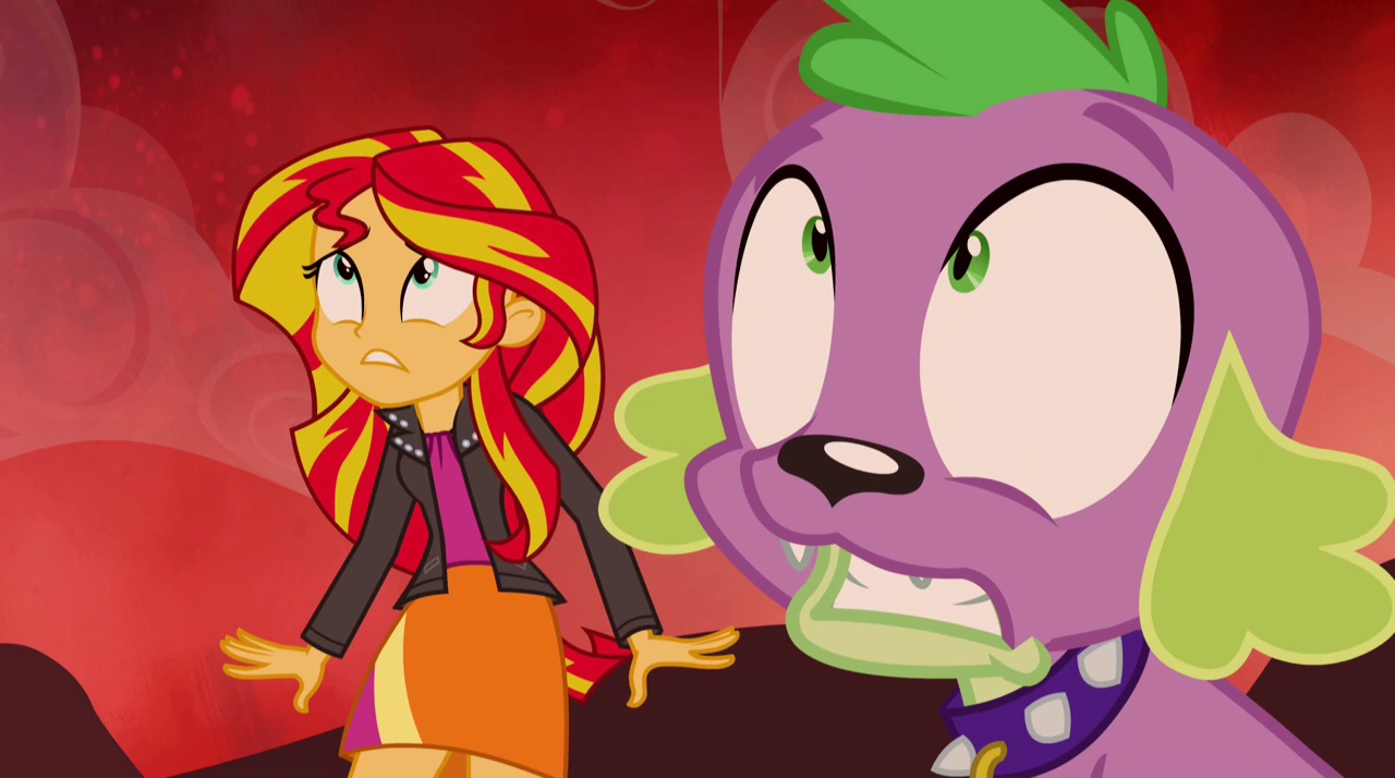 Image - Sunset and Spike worried EG2.png | My Little Pony Equestria ...
