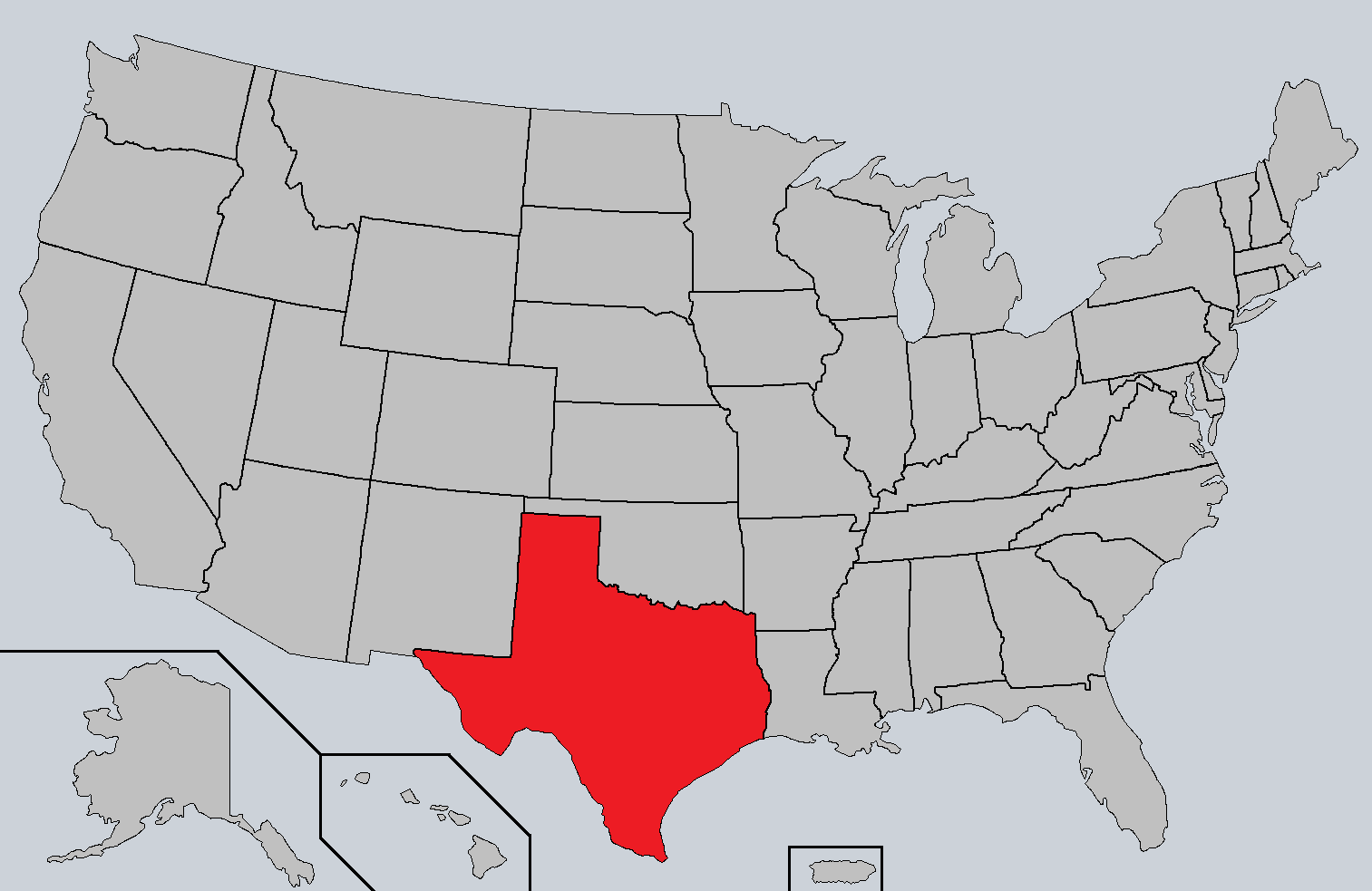 Image - Map of the United States with Texas highlighted.png | Future ... Image - Map of the United States with Texas highlighted.png | Future ...