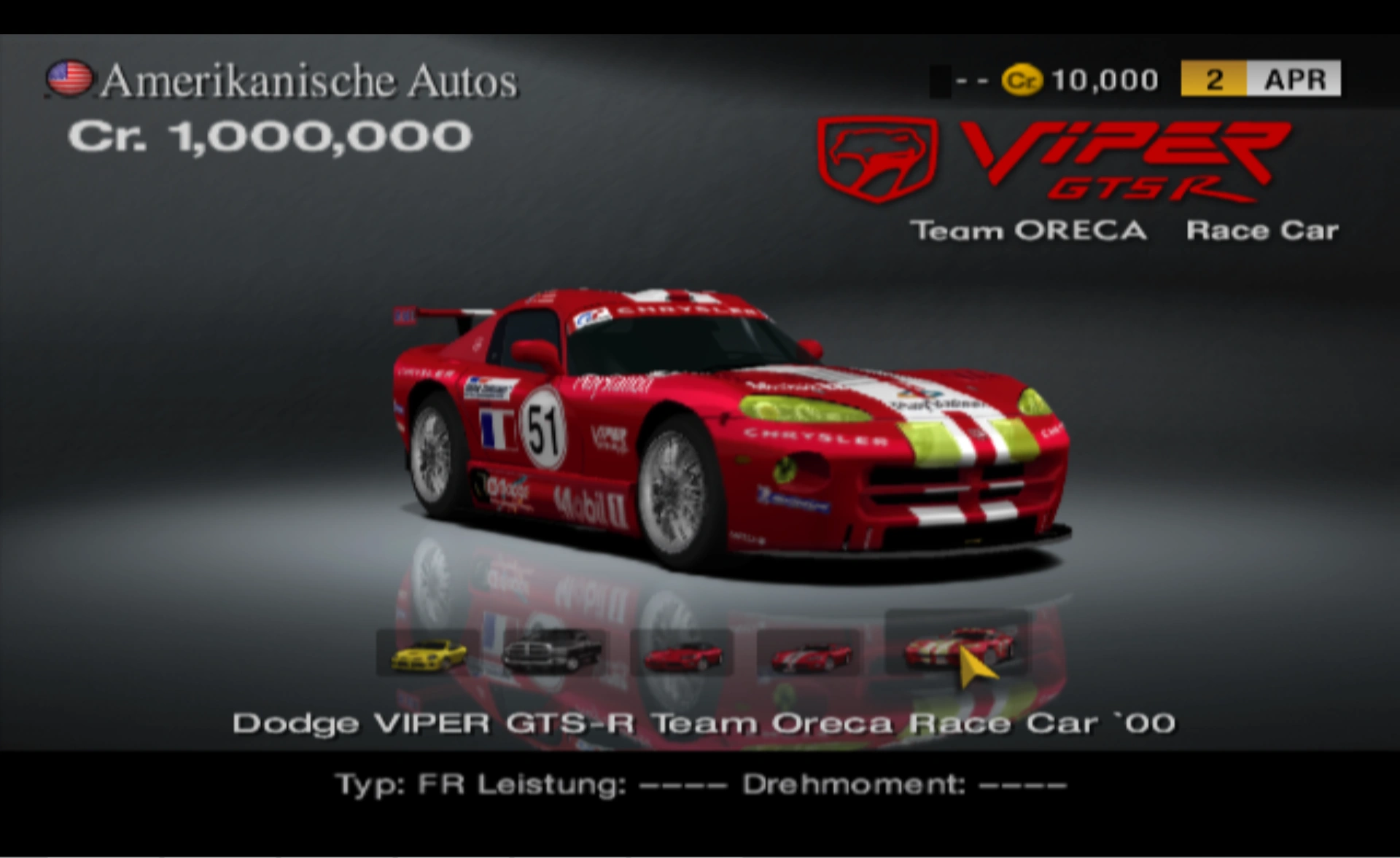 Dodge VIPER GTS-R Team Oreca Race Car 2000 | Gran Turismo Wiki | Fandom ...