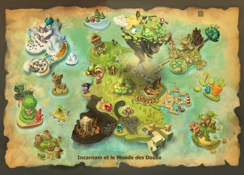 Image - World of Twelve Dofus map stylized with Incarnam.jpg | Krosmoz ...