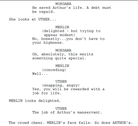Image - Merlin Series 1 Episode 1 Script Origional Version.png | Merlin ...