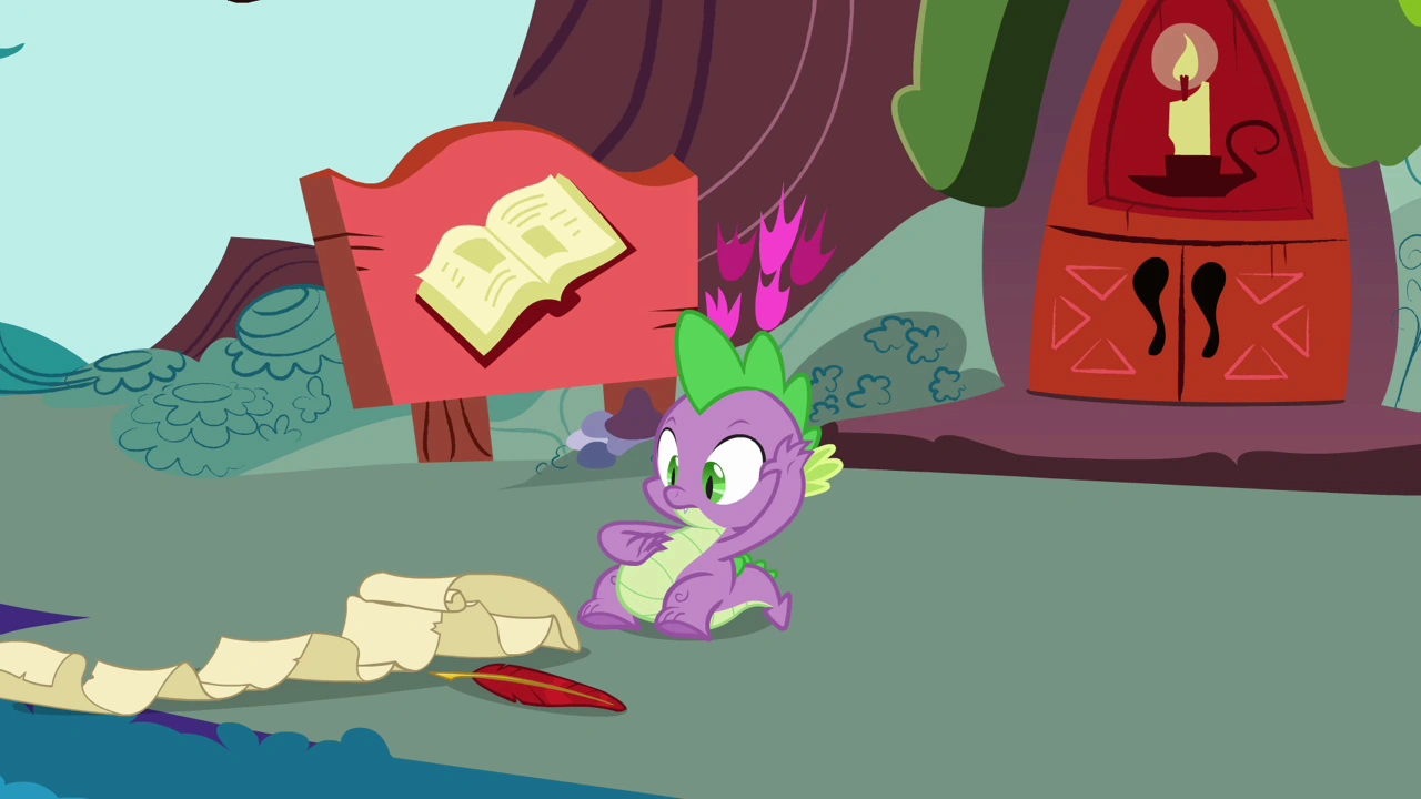 Image - Spike playing bongos on his belly S3E09.png | My Little Pony ...