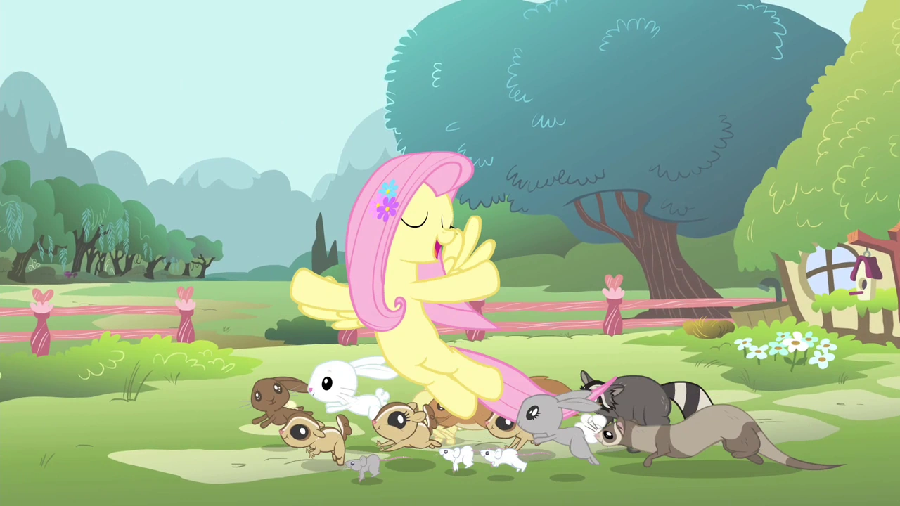 Image - Fluttershy with her animal friends S4E14.png | My Little Pony ...