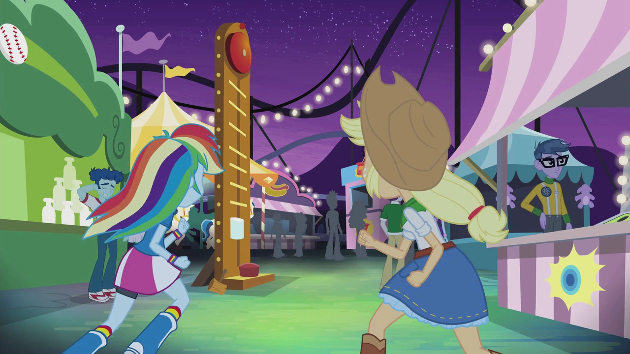 Image - Rainbow and Applejack running to carnival games EG2.png | My ...