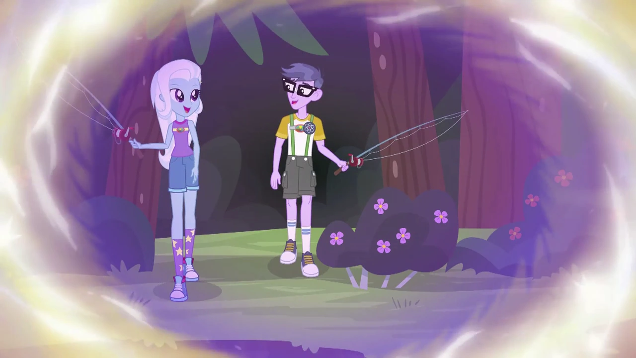 Image - Trixie and Micro Chips holding fishing rods EG4.png | My Little ...