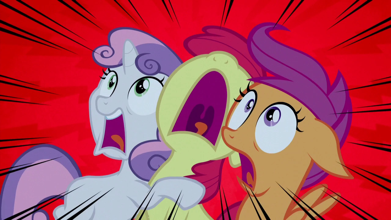 Image - Cutie Mark Crusaders screaming in fright S5E6.png | My Little Pony Friendship is Magic ...