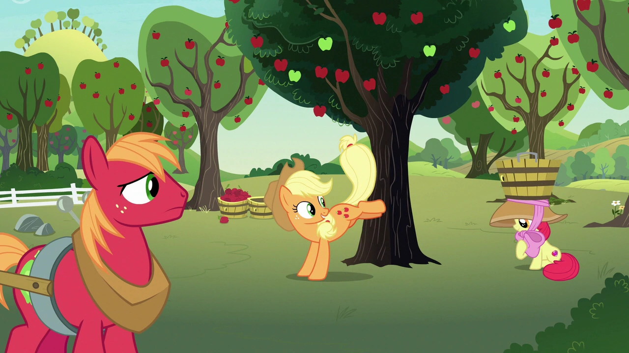 Image - Applejack bucking an apple tree S7E9.png | My Little Pony ...