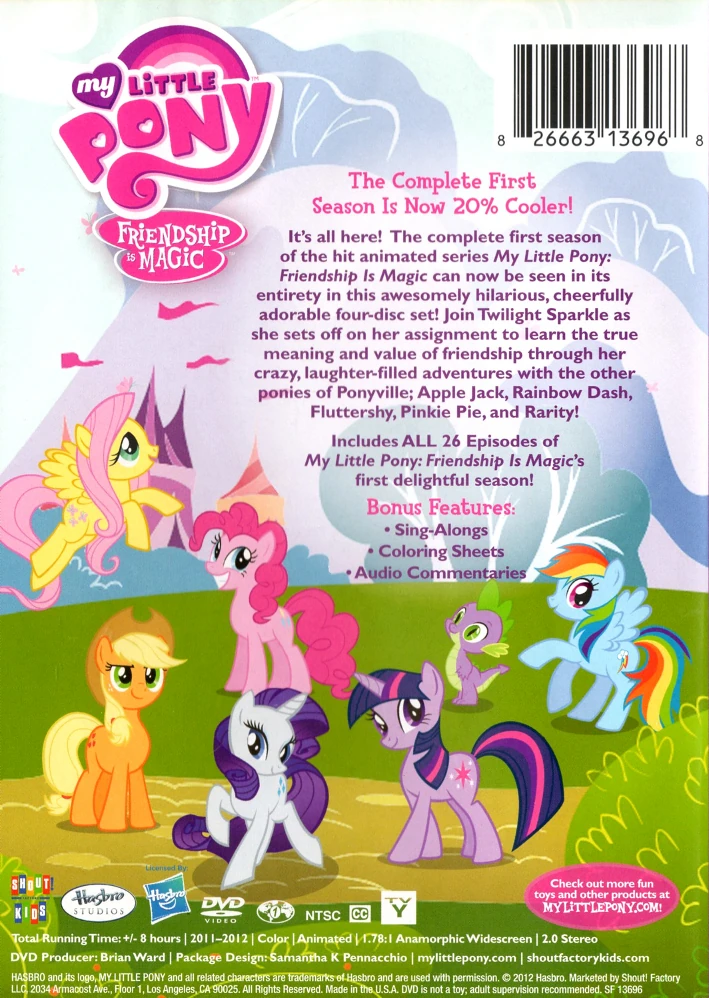 Image - Season 1 DVD back cover.jpg | My Little Pony Friendship is ...