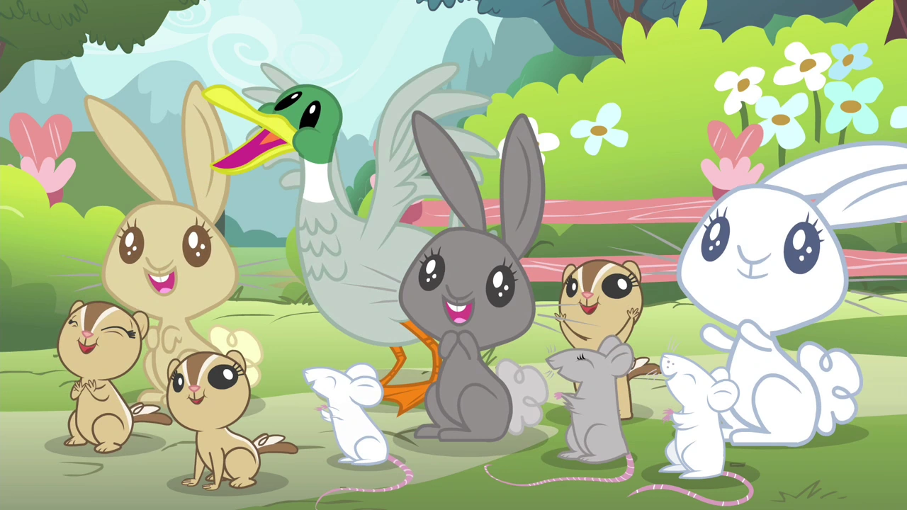 Image - Fluttershy's animal friends cheering Fluttershy S4E14.png | My ...
