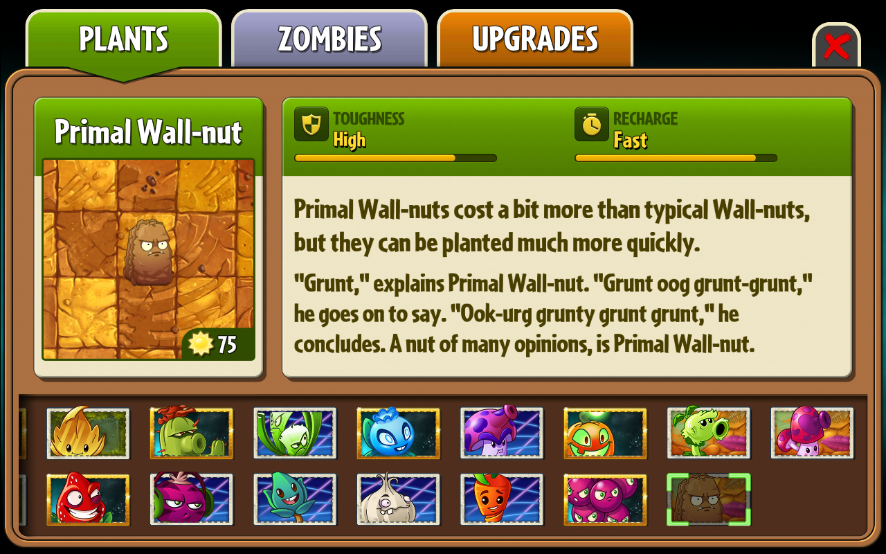 Primal Wall Nutgallery Plants Vs Zombies Wiki Fandom Powered By Wikia