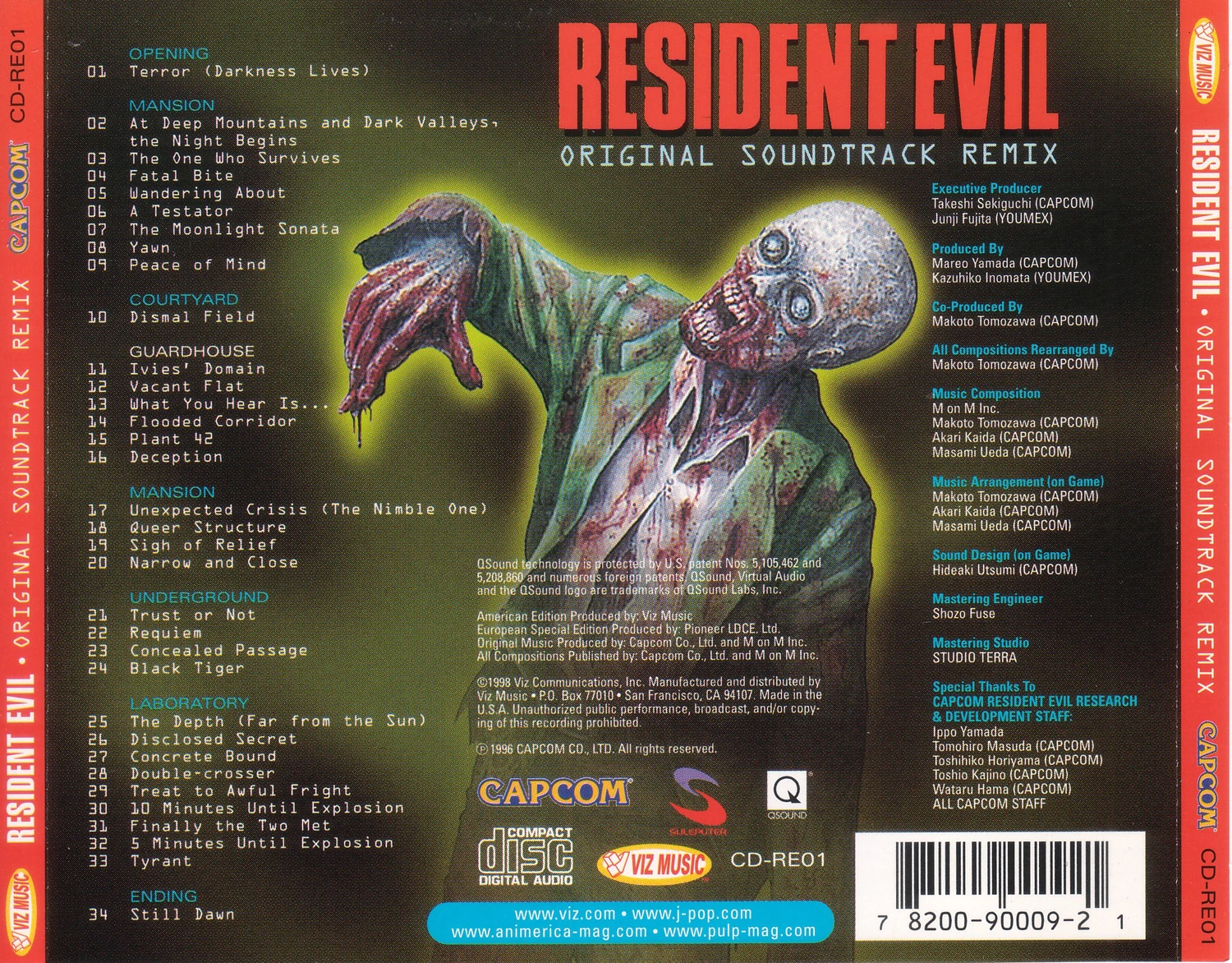 Image - Resident Evil Original Soundtrack Remix - US back cover.jpg ...