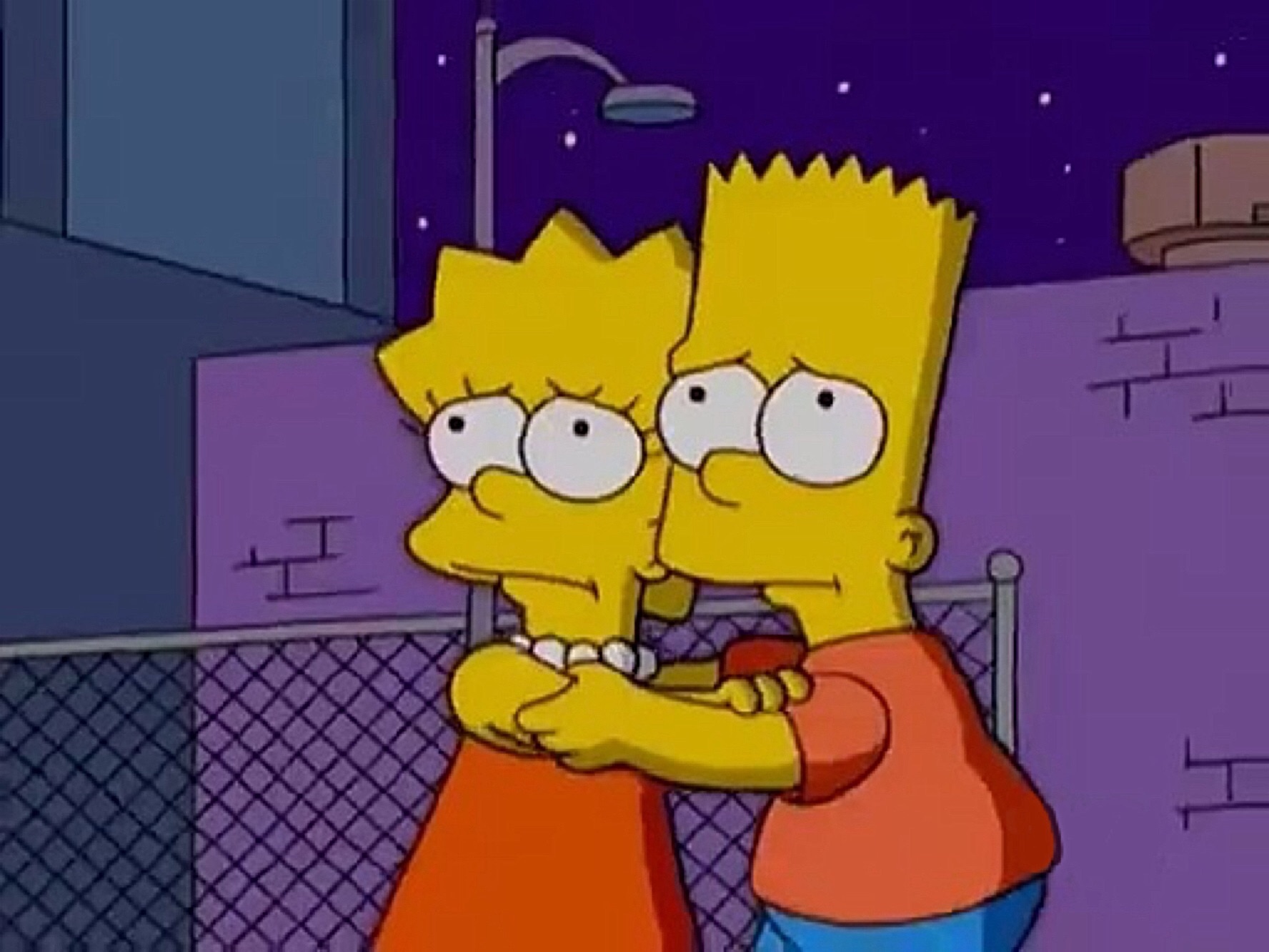 Image Lisa And Bart Frightened Simpsons Wiki Fandom Powered By Wikia