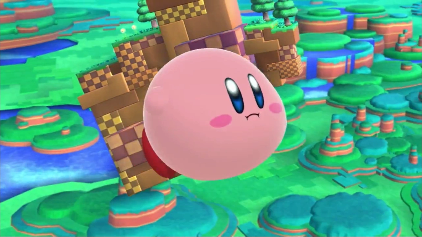 Image - SSB4 Kirby Flying through Windy Hill.png | Sonic News Network ...