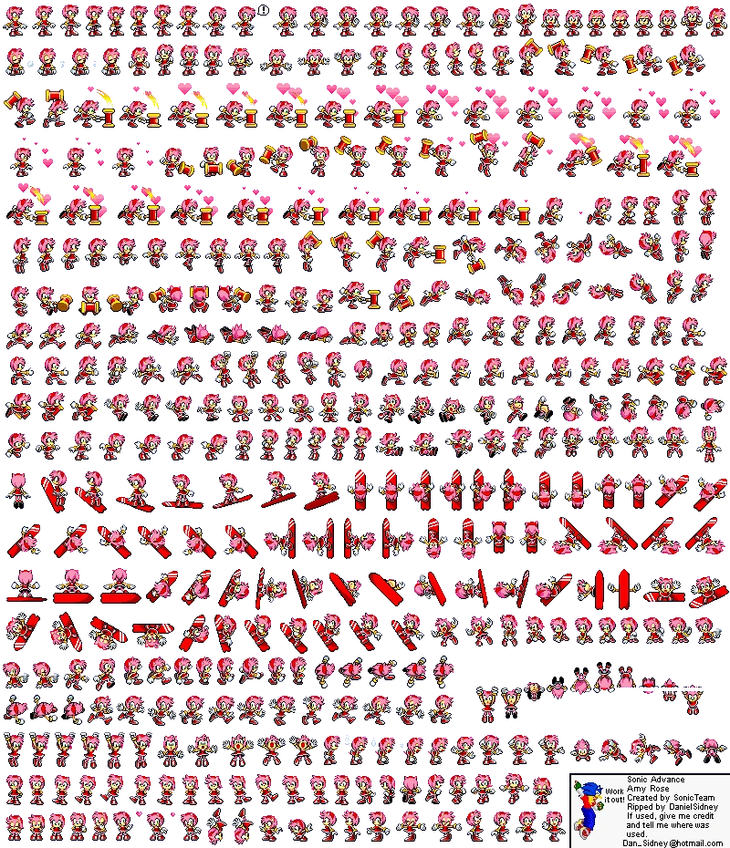 Image - Amy Sprite Sheet.gif | Sonic News Network | Fandom powered by Wikia