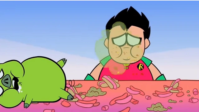 Image - Fat Pig Beastboy and Robin.png | Teen Titans Go! Wiki | FANDOM ...