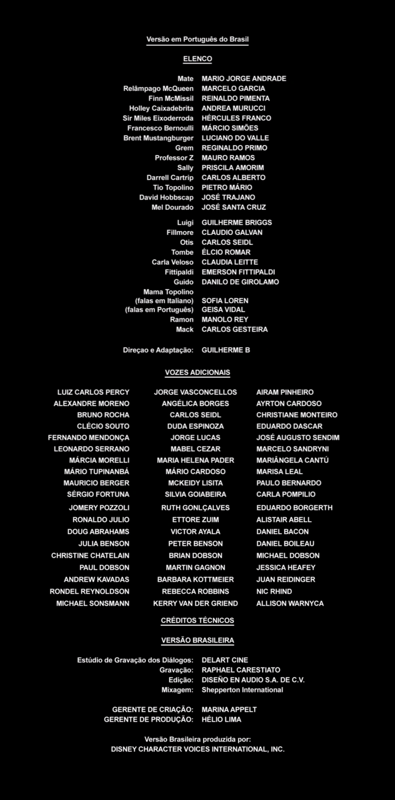 Image - Cars 2 Brazilian Portuguese Credits.png | Anime Voice-Over Wiki ...