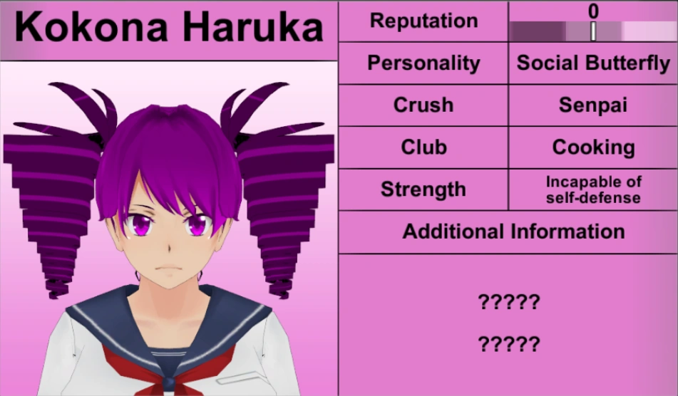 Image - Kokona Haruka Profile.png | Yandere Simulator Wiki | FANDOM ...